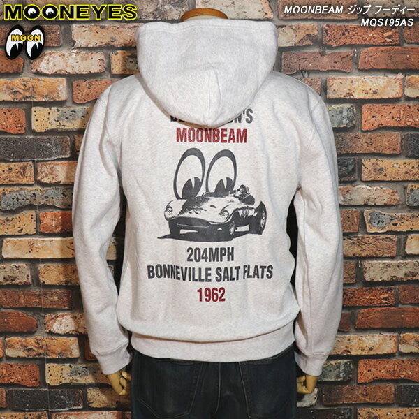 ★MOONEYES の創設者 Dean MOON が1960年代初頭に製作した Devin-bodied MOONBEAM をフィーチャーしたジップ フーディーです。 ★1962年に Bonneville Salt Flats で 204m...