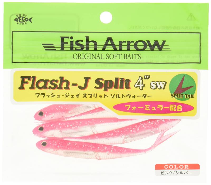 Fish Arrow(フィッシュアロー) ルアー フラッシュJスプリット4 SW #101 ピンク/シルバーLength:4inch入数:5本