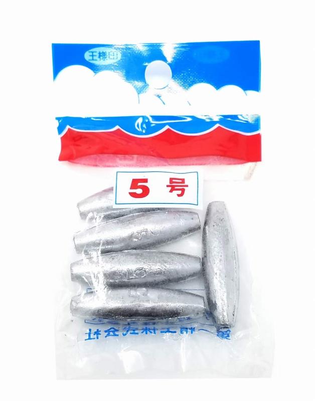 第一精工 パックオモリ長型 5号5本入り全長：約3.5cm