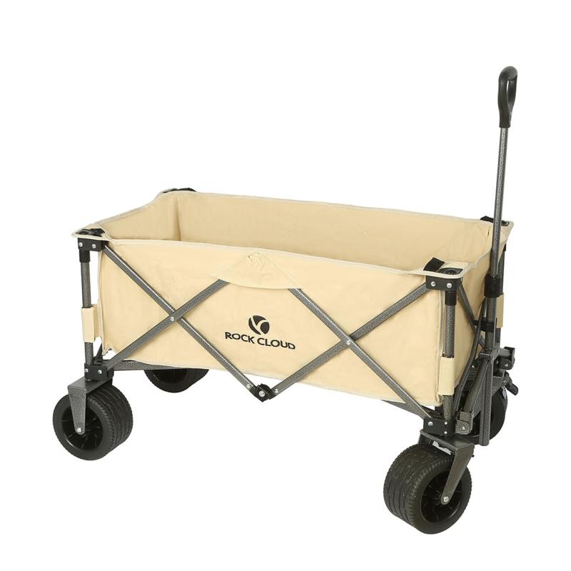 Rock Cloud キャリーワゴン アウトドアワゴン キャリーカート 折りたたみ式 大容量120L 耐荷重80KG コンパクト 運動会 キャンプ BBQ