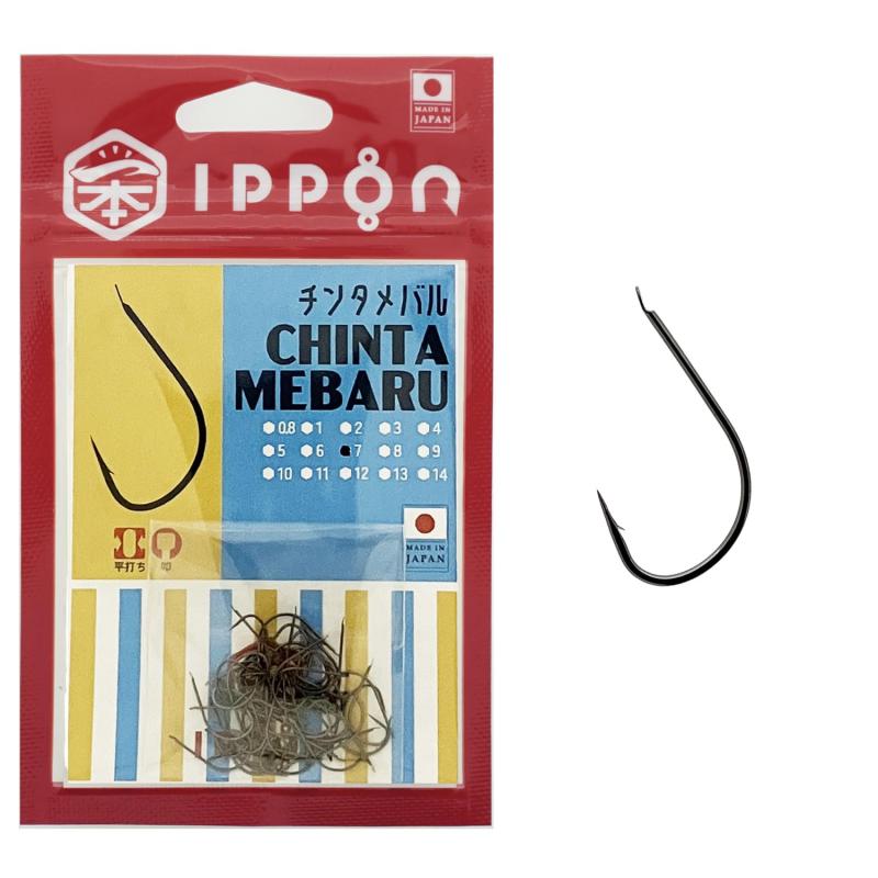 IPPON (一本) チンタメバル ブラックコート 7号/50本入〜10号/50本入 日本製 釣り針 フック活きエサを弱らせにくい細軸設計メバルや小型チヌに最適軽量なので違和感なく吸い込みやすい平打ち・叩