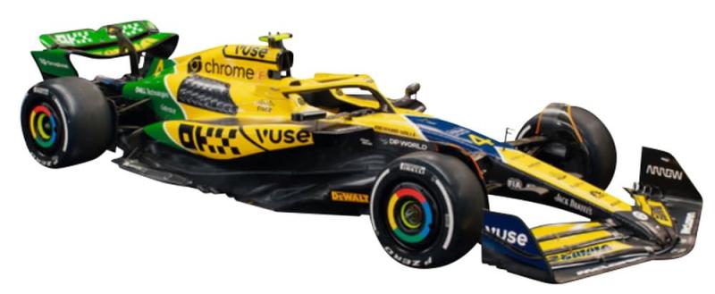 Bburago 1/43 マクラーレン F1 チーム MCL38 (2024) モナコGPセナスペシャル仕様 No.4 L.ノリス (ウィンドウボックス) 完成品 BUR38214NSBburago 1/43スケールミニカー。ダイキャストモデル。