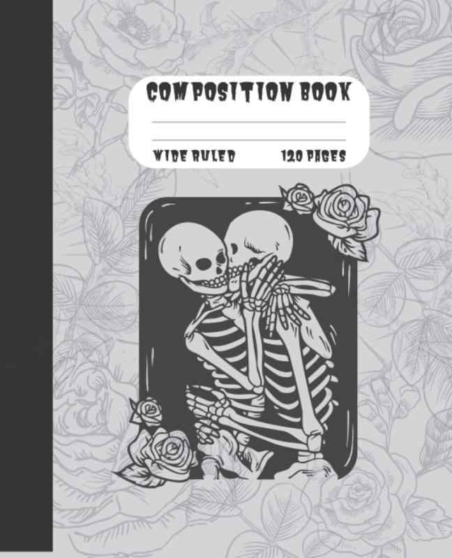 Composition Notebook Wide Ruled 120 Pages Spooky Halloween | Skulls Wide Ruled Composition Book | Cute Halloween Composi...