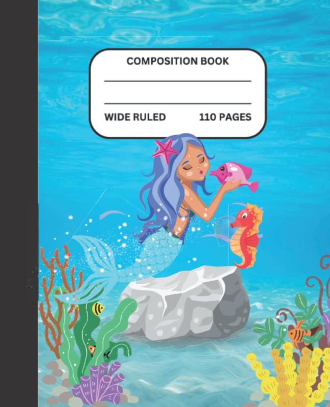 Under The Sea Mermaid Composition Notebook Wide Ruled; Lined Paper Journal or Diary. Great for Kids, Boys and Girls. (7....