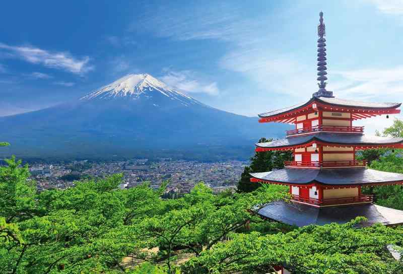 【日本製】 ビバリー 1000ピース ジグソーパズル 富士望む浅間神社(49×72cm) 51-297行ってみたい国内の風景 ジグソーパズルで旅気分輝く緑に包まれる五重塔と美しい富士の眺望組み立てる必要がある素材:紙