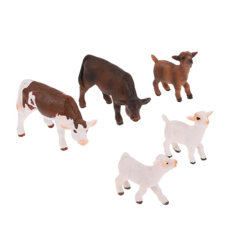 Vaguelly 5個セット 農場動物モデル 2.95インチ Pvc製 子供おもちゃ 動物フィギュア 写真小道具 インテリア装飾 ジオラマ用リアルな動物モデルのサイズと用途: 5個セットの人工農場動物モデルは約7.50×4.50×2.00c...