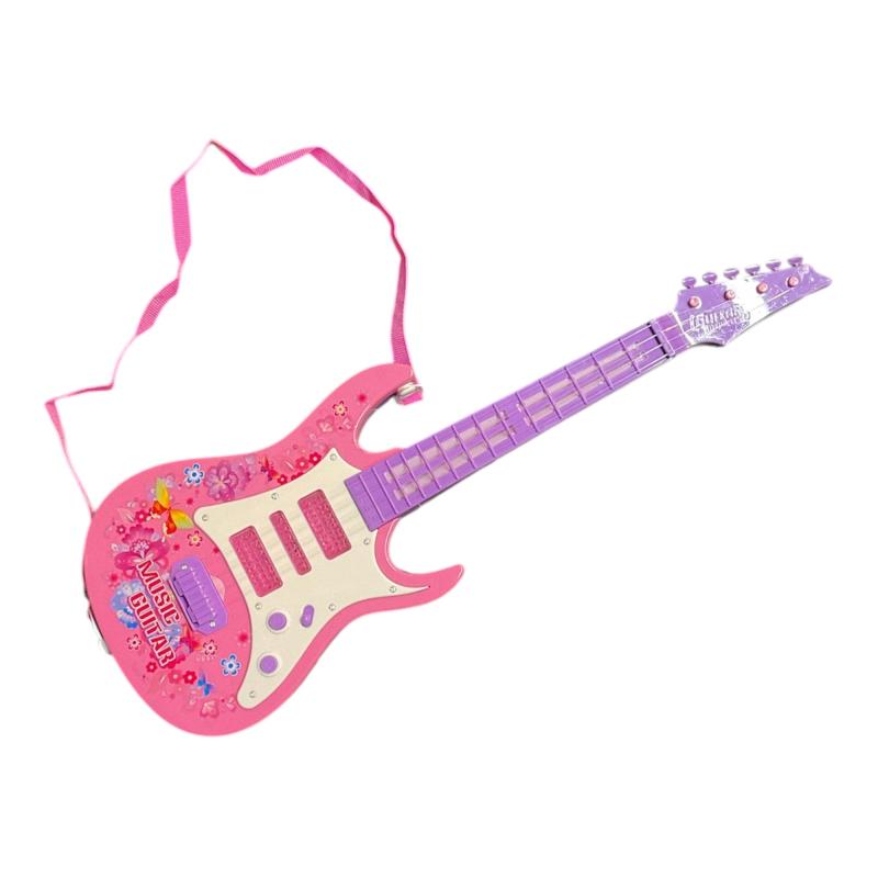 ROCK BAND MUSIC GUITAR キッズギター 玩具 ギター ピンク [並行輸入品]電池を入れて遊ぶキッズギター