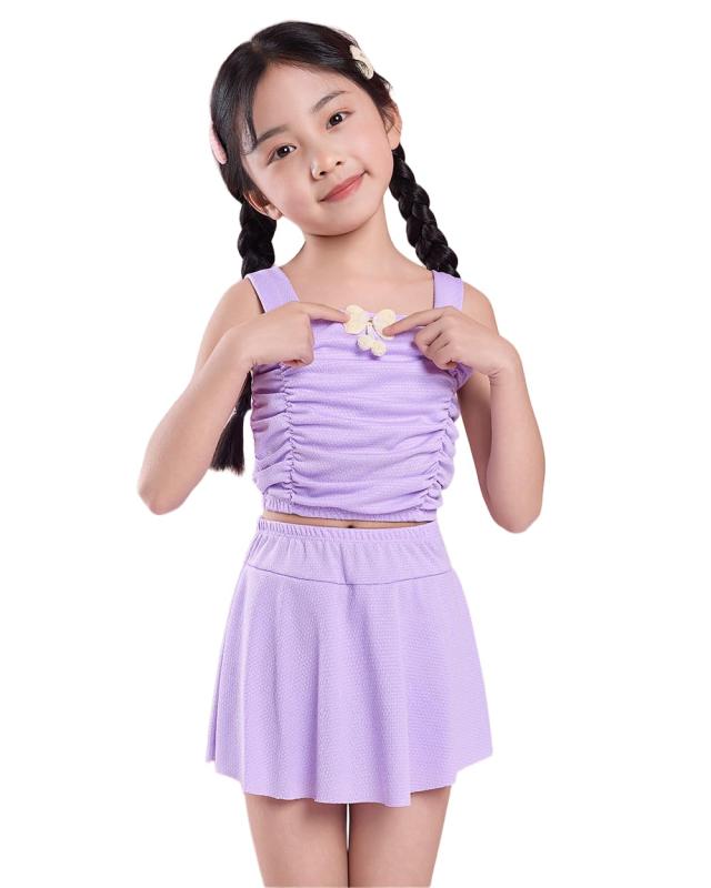 [VIISEN] キッズ女の子用 可愛い 2 点セット水着 6-10 歳向け ハーネスタイプベストとスカートの分離式デザイン リボンデコレーション付き 水遊び 海水浴 温泉 旅行1. 【VIISEN】キッズ女の子用 可愛い 2 点セット水着...