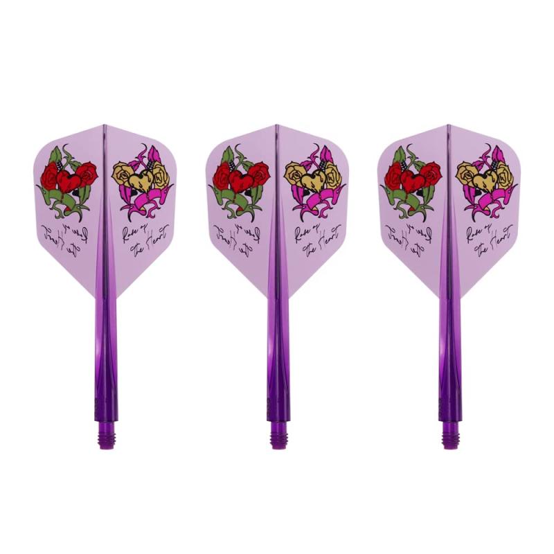 TRiNiDAD CONDOR AXE Rose of the Heart 岩田夏海 選手モデル コンドルアックス ローズ オブ ザ ハート ダーツ フライト Small クリアパープルシャフト一体型フライト