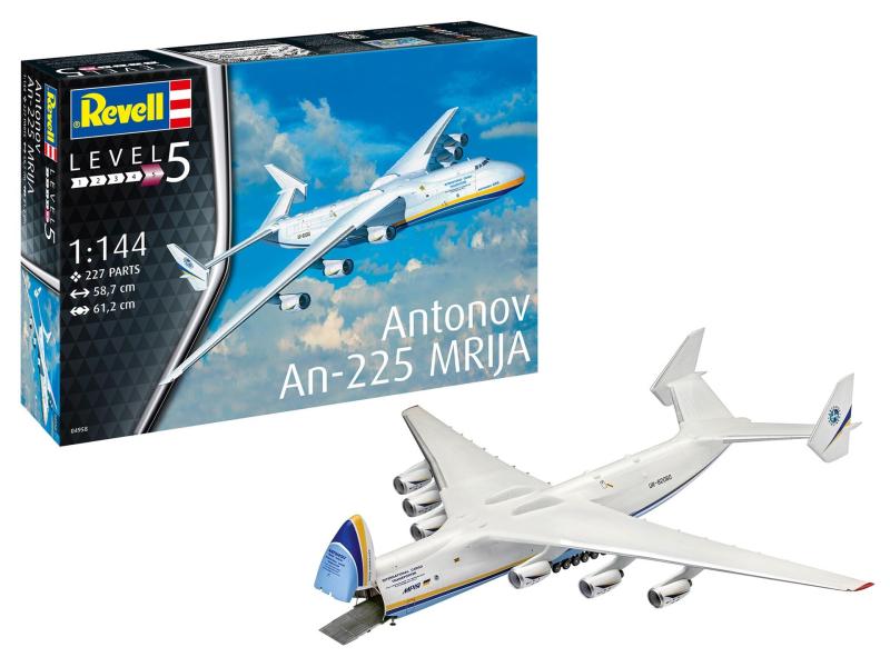 ドイツレベル(Revell) 1/144 アントノフAn-225 ムリーヤ 大型輸送機 プラモデル 04958組み立て塗装が必要なプラモデル。別途、接着剤や工具、塗料等が必要。1/144スケール未塗装プラスチック組み立てキット完成サイズ：全...