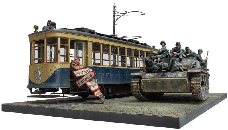 ミニアート 1/35 ハリコフ 1943 路面電車＆三号突撃砲G型 w/クルー ビッグセット プラモデル MA36067 (情景)組み立て塗装が必要なプラモデル。別途、接着剤や工具、塗料等が必要。1/35スケール未塗装プラスチック組み立てキ...