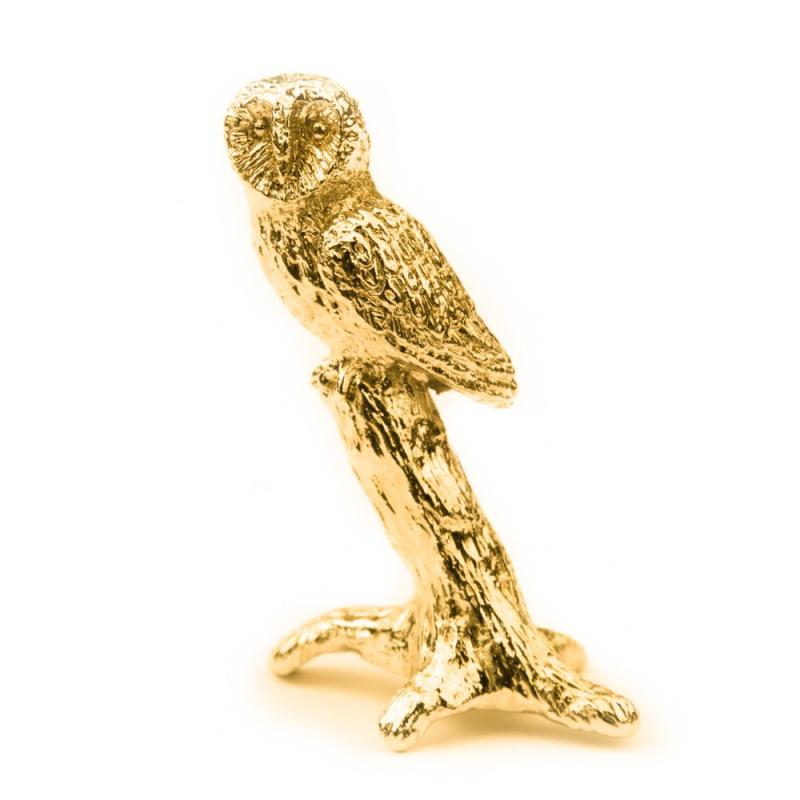 フクロウ（Sサイズ） 22ct ゴールドプレート イギリス製 アニマル アート フィギュア コレクション英国製 22ct ゴールドプレート アンティーク調 アニマル アートフィギュア コレクション《フクロウ（Sサイズ）》 本体サイズ：2.4...