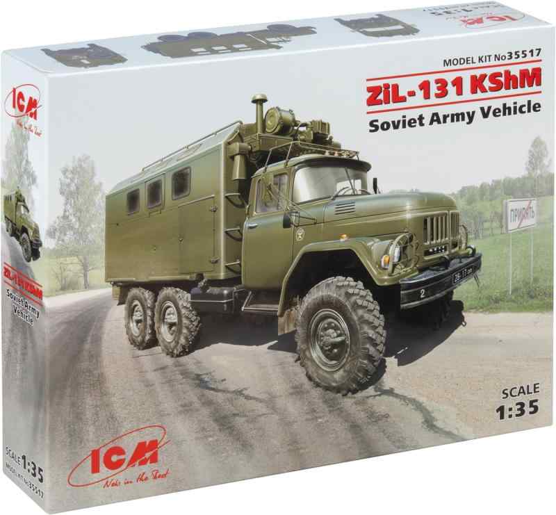 ICM 1/35 ソビエト ZiL-131 KShM コマンドビークル プラモデル組み立て、塗装が必要なプラモデル。別途、工具、塗料等が必要。