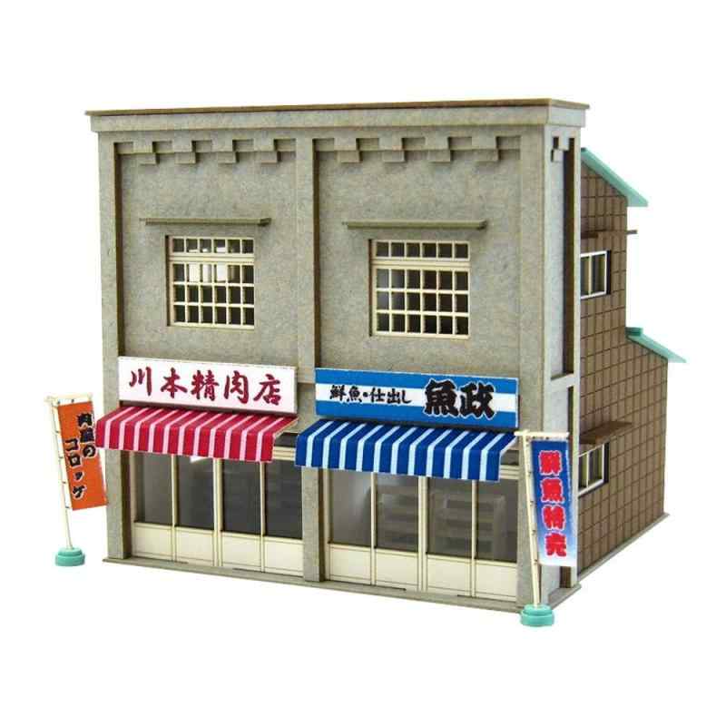 さんけい 1/150 なつかしのジオラマシリーズ 商店F MP03-83 ペーパークラフト<b>本体サイズ :</b>W53×D54×H51mm<b>対象性別 :</b>男女共用