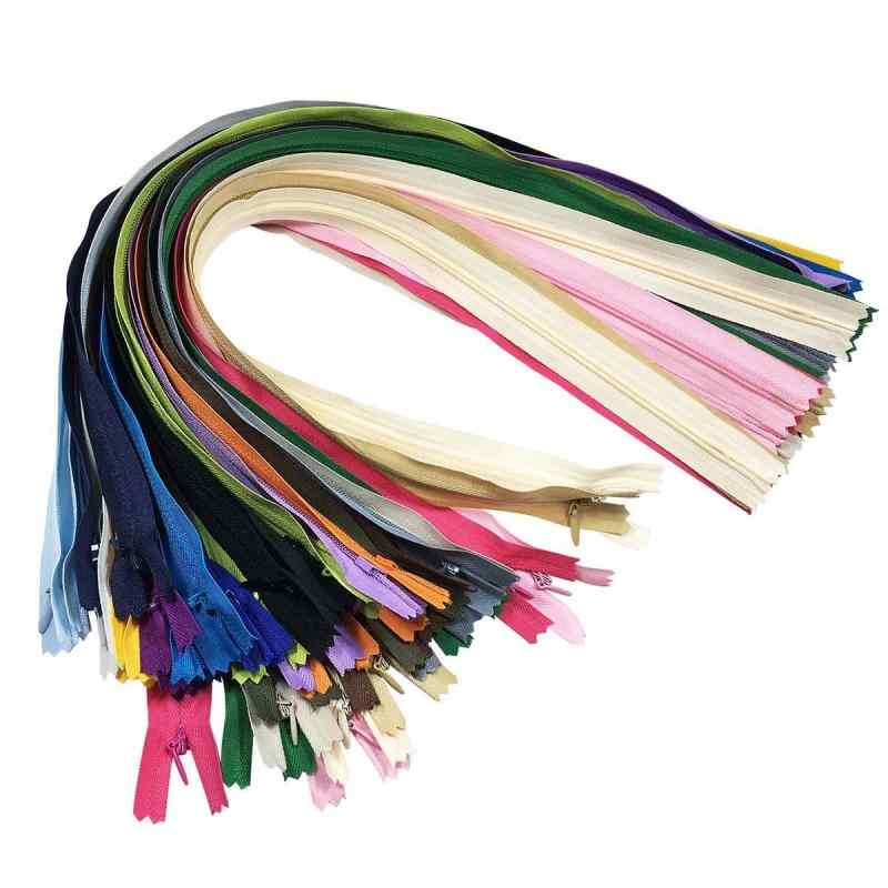 40pcs20色 カラーファスナー ナイロン製 隠し ジッパー チャック 長さ50cm DIY 手芸 修理 衣類/クッション/ハンドメイド/小物作りに適用 コンシールファスナー素材：ナイロン この1セットを家に常備すれば、衣類やクッションな...