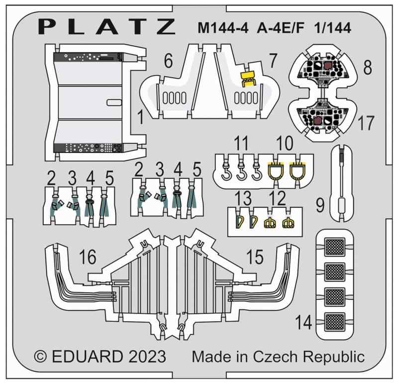 プラッツ 1/144 A-4E/F スカイホーク用ディテールアップパーツ プラモデル用パーツ M144-4プラモデル本体は含まれません。組み立て塗装が必要なプラモデル用パーツ。別途、接着剤や工具、塗料等が必要。1/144スケール プラモデル...