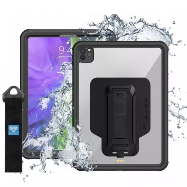 [ARMOR-X] 11-inch iPad Pro (2nd)用ケース IP68 Waterproof Protective Case with new Adaptor and Hand Strap ブラック MXS-A12S