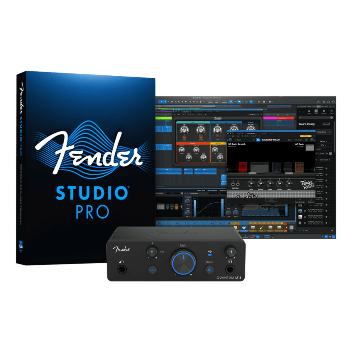 超低レイテンシーとFender設計入力の2in/2out I/OQuantum LT 2は、クラス最高水準のコンバーターレイテンシー性能を実現する独自ドライバーを採用した、2x2 USB-Cオーディオインターフェイスです。学生やソロアーティ...