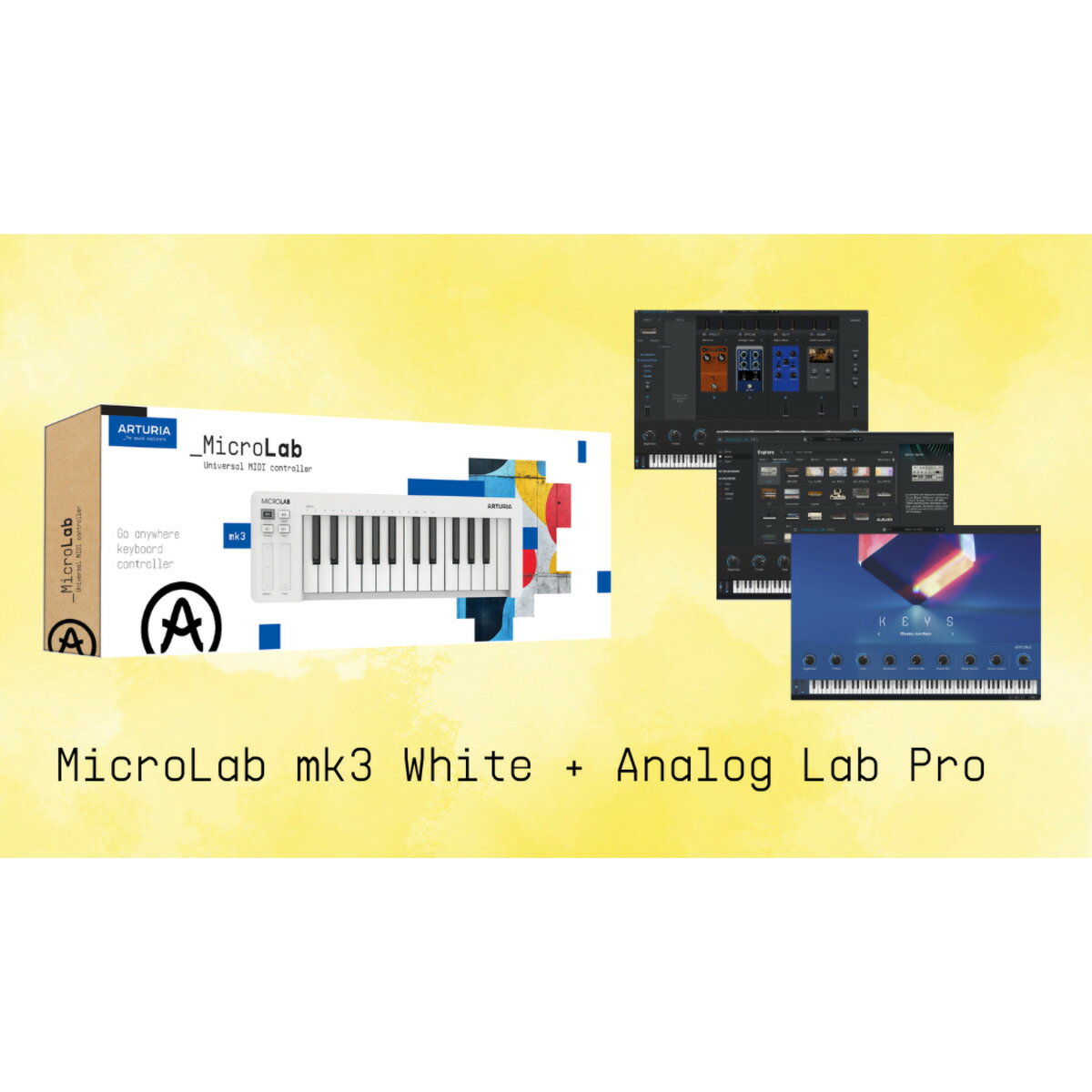 極上音源フル版が付属する限定キーボードMicroLab mk3は、妥協のない品質を誇る超コンパクトなMIDIコントローラーです。クラス最高峰のキータッチ、頑丈なボディ、そして最新のUSB-C接続で、どんな場所でもすぐに音楽制作を始められます...