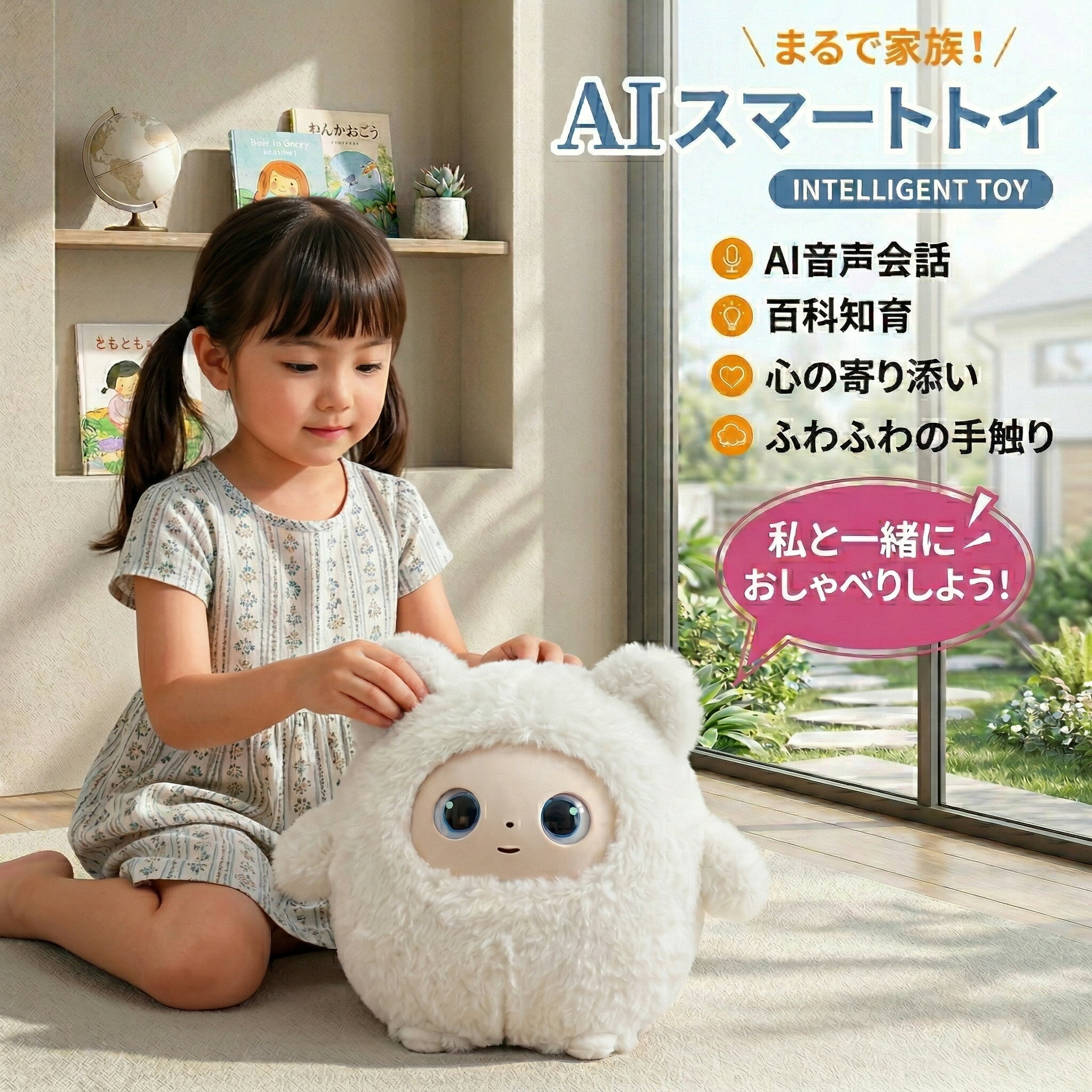 ★ ChatGPT搭載 AIおしゃべりぬいぐるみ ★ ぬいぐるみなのに、感情がある。AIで話す、うごく瞳。 日本語対応・11言語・3歳以上・メーカー1年保証付き こんなお悩み、ありませんか？ ● 子どもが「なんで？」「どうして？」と聞くたび...