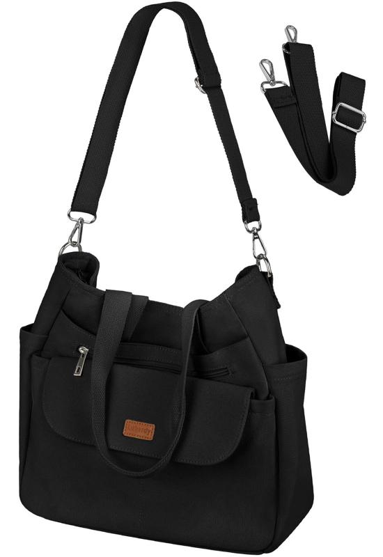 [Lubardy] トートバッグ キャンバス トートバッグ メンズ 大容量 a4 ショルダーバッグ レディース 帆布 撥水加工 肩掛け 斜め掛け 2色 2WAY ファスナー付き 一泊旅行 通勤 通学「商品仕様」：製品は約33cm * 約32...