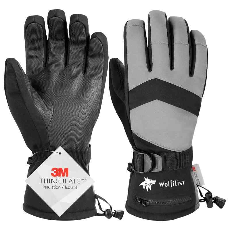 WOLFILIST スキーグローブ スノーボード 手袋 防寒グローブ 防水スポーツグローブ アウトドアスノーグローブ 手袋 レディース メンズ 厚手 中綿 裏フリース バイク ウィンター 登山 雪遊び 除【防風・耐久性素材】WOLFILIS...