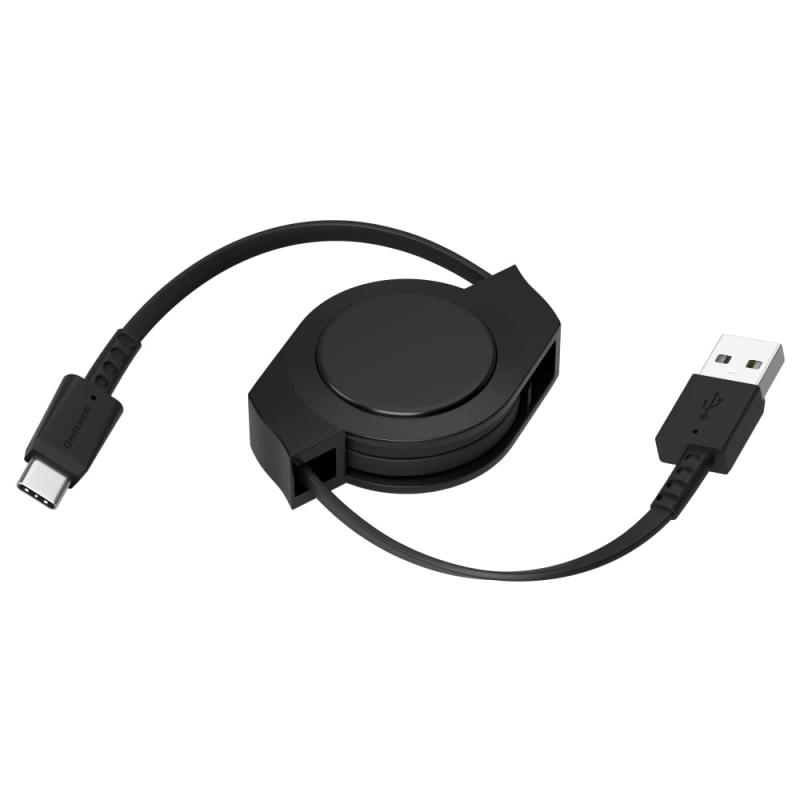オウルテック Type-C (USB-C) ケーブル 巻取り式 両引きタイプ 軽量 コンパクト 静音 温度センサー搭載 1.2m軽量でコンパクトなUSB Type-A to USB Type-Cケーブル：当社従来商品と比較して約22%の軽量...