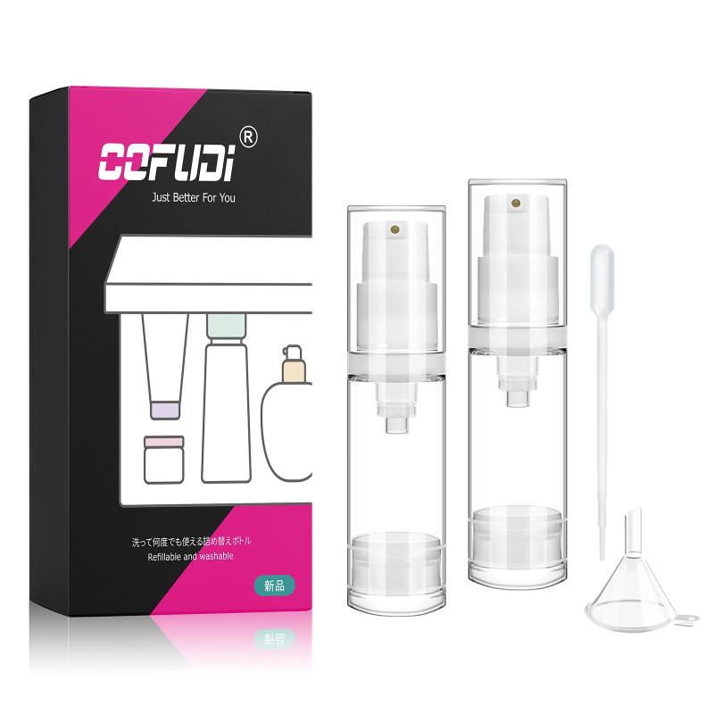 真空ボトル 5ml ポンプボトル 透明真空乳剤瓶 ポンプタイプ エアレス プッシュ瓶 旅行 小分け容器 詰め替え容器 液体 乳液用 旅行用品 漏れ防止