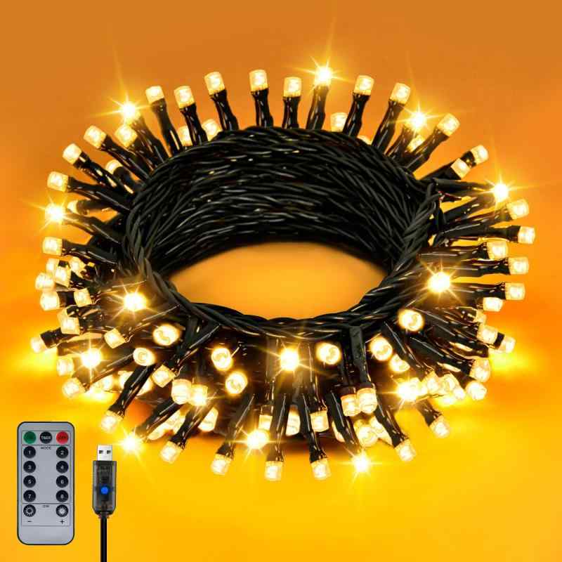 Dalugo LED イルミネーションライト USB式 リモコン付き 13m 150灯 ストリングライト IP44防水 屋外 室内 クリスマスツリー飾りライト ストレート 8点灯パターン タイマー機能 明るさ調節可能 フェDalugo LE...