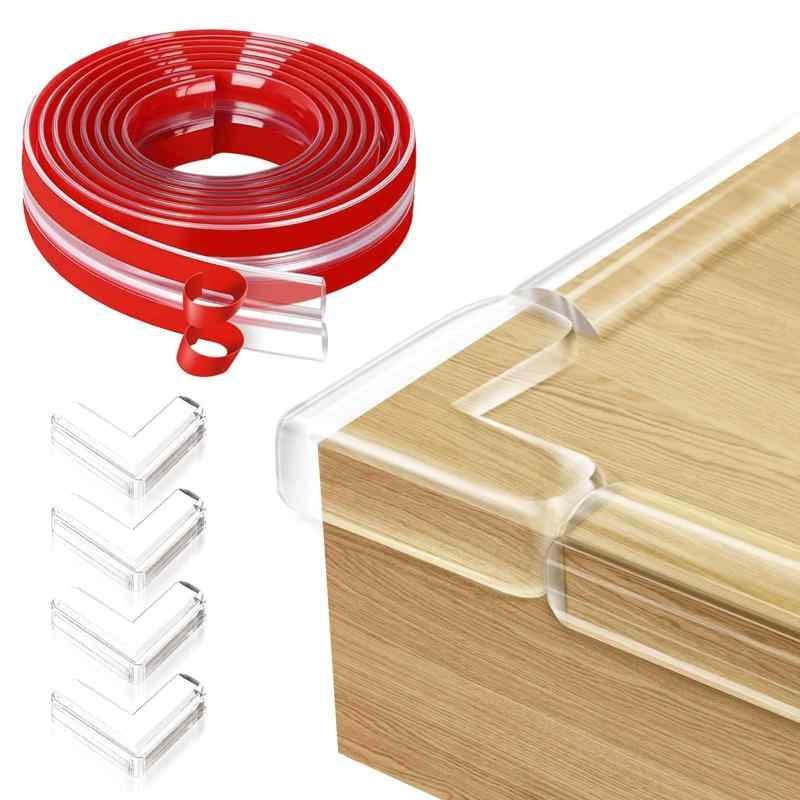 コーナーガード 【保育士推薦】 ベビーガード 2m+4個L型 透明 コーナークッション｜超強力テープで剥がれにくい 赤ちゃんけが防止 家具角保護 操作簡単 地震対策 着脱可能【赤ちゃんの安全を第一に】無毒・高弾性PVC素材‌：環境配慮型の柔...