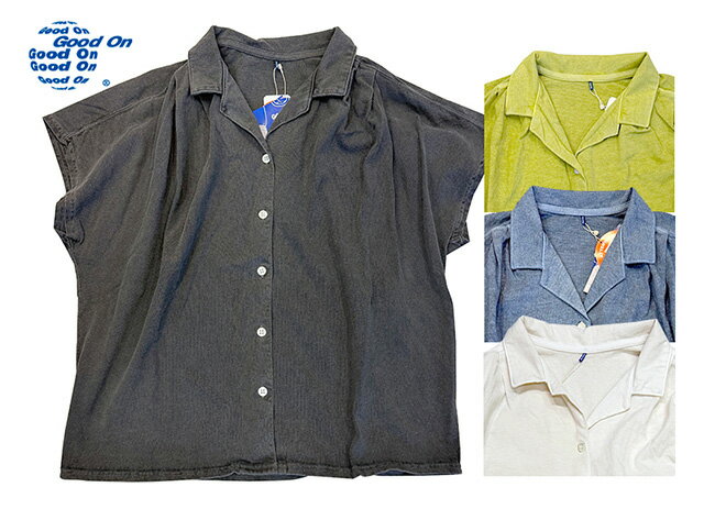 ●ONE SIZE　着丈57cm 身幅54cm 裄丈32cm ●素材　コットン100％/5.5 oz Jersey ●Good onのレディースのフレンチ スリーブ シャツです。 　Reactive Dye(反応染め)：カラーは落ち着いた雰...