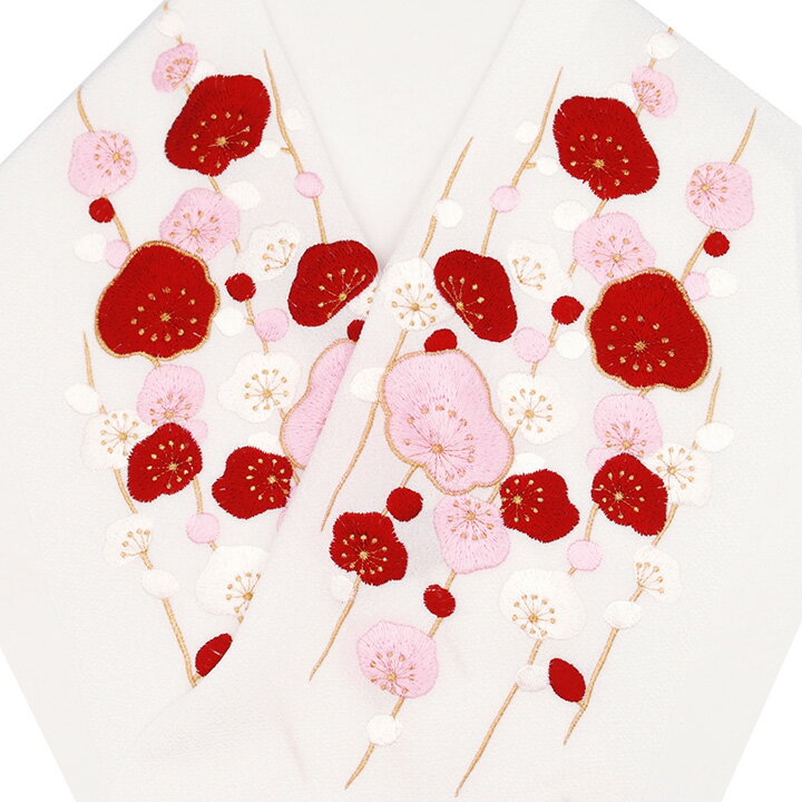 ◆寸法 長 さ：114cm 幅 ：15cm ◆用途 成人式の振袖や卒業式の袴にお使いいただけます。 ◆素材 生地：ポリエステル 刺繍糸：レーヨン100％ 日本製 ◆状態 新品 ◆お色柄 白地に薄ピンク紫と落ち着いた赤など ◆商品説明 しっと...