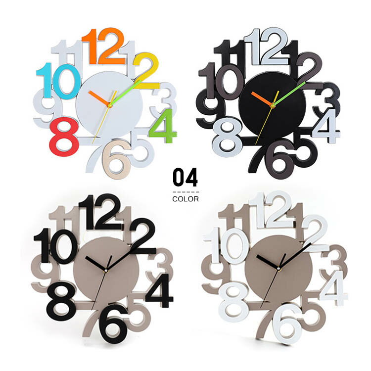 壁掛け 時計 北欧風 インテリア アナログ ウォール時計 静音 リビング オフィス 寝室 シンプル 大きい 無音 モダン オシャレ 掛時計ホワイト/ブラック/グレー+ブラック/グレー+ホワイト縦34.5×横32.8×奥行き4.2cm壁掛け ...