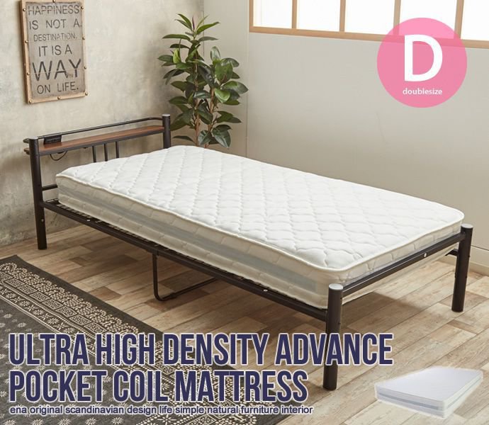 【配送の注意事項・お断り】申し訳ございませんが北海道、沖縄、離島への配送はできません。配送先が該当する場合ご注文いただかないようにお願い致します。『超高密度ハイグレードポケットコイルマットレス』のダブルサイズです。ポケットコイルマットレスは...