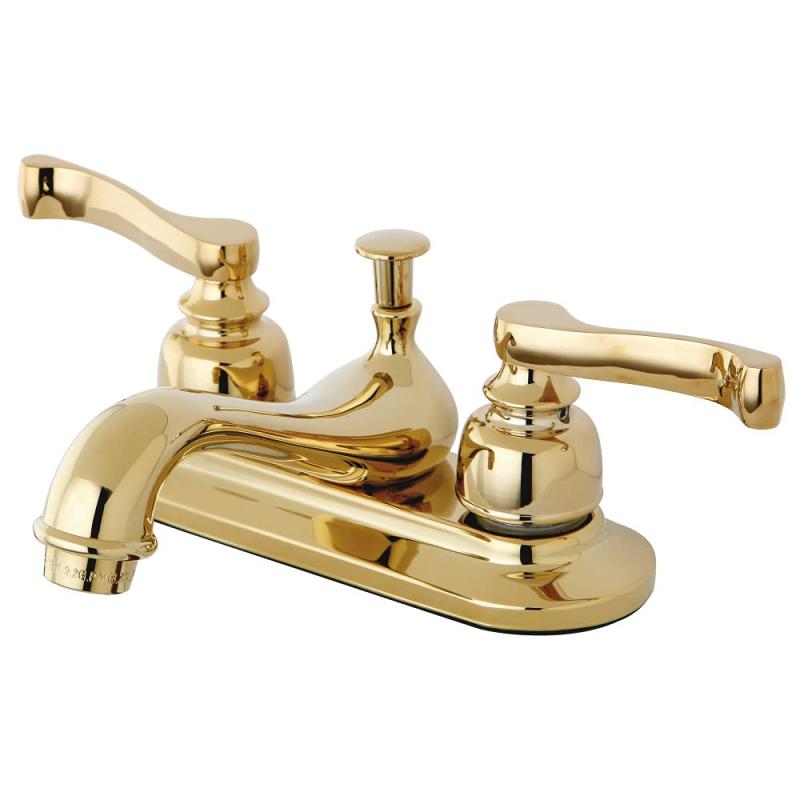 Kingston Brass KB8602 Royale 4インチ センターセットバスルーム蛇口、光沢真鍮ソリッドブラス構造Duraseal ウォッシャーレスカートリッジデッキマウント 4インチ センターセット 3穴取り付け60PSIで1....