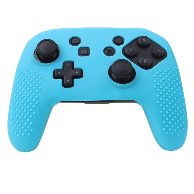 BLUEHOOSYOO Switch Pro カバー シリコン スキンケース コントローラー 保護カバー 滑り止め ソフト 耐衝撃 ブルー1.SWITCH Proコントローラー 用。2.优れたソフトシリコン材料を采用して、インストール、解体...