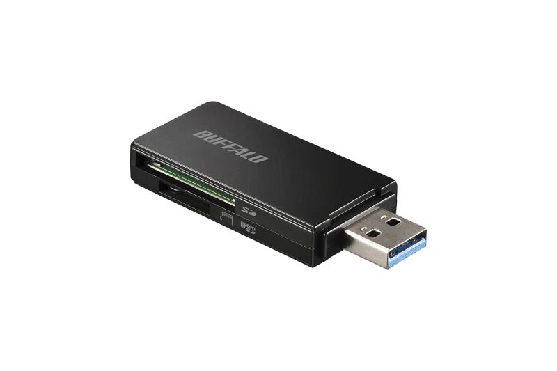 バッファロー BUFFALO USB3.0 microSD/SDカード専用カードリーダー ブラック BSCR27U3BK●無駄な機能を省き、microSDとSDに特化したバリューモデル対応機種:USB3.0/2.0端子搭載のWindowsパ...