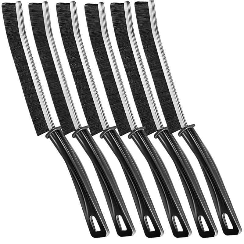 掃除ブラシ 隙間 ハードタイプ ブラシ 小型 溝ブラシ 細い お掃除 ブラシ キッチンブラシ 細かい 台所掃除 トイレ 浴室 お風呂 隅々まで掃除 そうじ道具 黒色 6本セット【 隙間掃除に最適なハードタイプブラシ】：この掃除ブラシは硬めの...