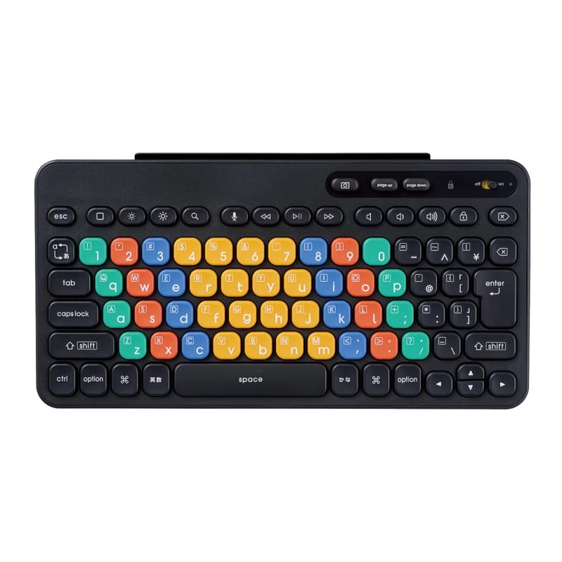 エレコム ワイヤレスキーボード Bluetooth 子供用 パソコン学習 プログラミング KEY PALETTO キーパレット 大阪電気通信大学 兼宗進副学長監修 iPadOS iOS用 抗菌 よみがなシール付 ブラック TK-FS10BM...