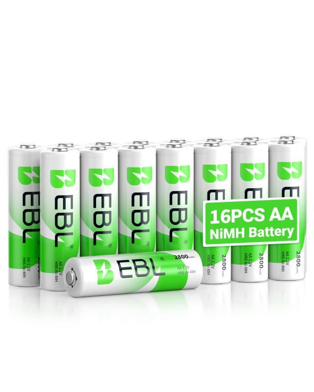 EBL 単3電池 充電式 16個パック ケース付き 2800mAh ニッケル水素充電 単三電池 充電池 単3充電池 単三充電池大容量 - バッテリーの耐久性を心配する必要はありません。EBL 単3充電池 2800mAhはデバイスに非常に強力...