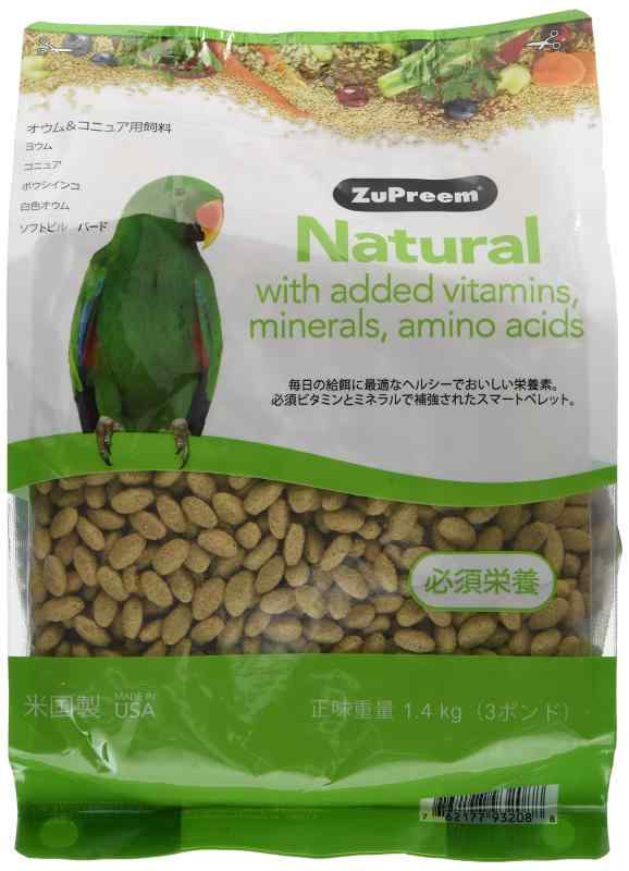 ズプリーム (ZuPreem) ナチュラル ML パロット・コニュア 1.4kg (日本語バージョン)本体サイズ (幅X奥行X高さ) :20.5×10×27cm本体重量:1.4kg原産国:アメリカ合衆国