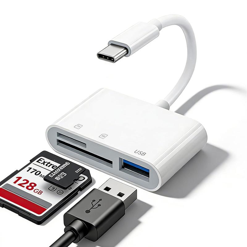 DERSUR 3in1 SDカードリーダー Type-C対応 SD/TF/USB対応 USB3.0 高速転送 OTG機能 双方向データ転送 プラグアンドプレイ【3in1 多機能対応】 SDカード・TFカード・USB機器の接続に対応。データ転...