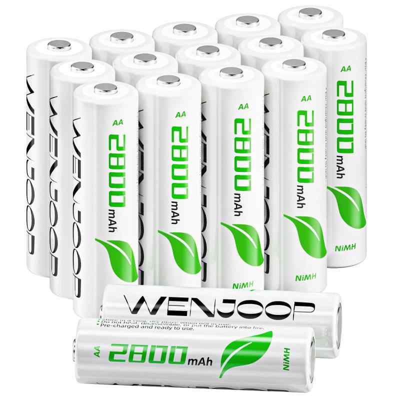 WENJOOP 単3形 充電池 16本 1.2V 2800mAh ニッケル水素 低自己放電 繰り返し使用可能 おもちゃ リモコン 家庭用【まとめ替えに16本組】家中のよく使う電池を一度に充電池へ切り替えたい方に使いやすい16本セットです。ゲ...