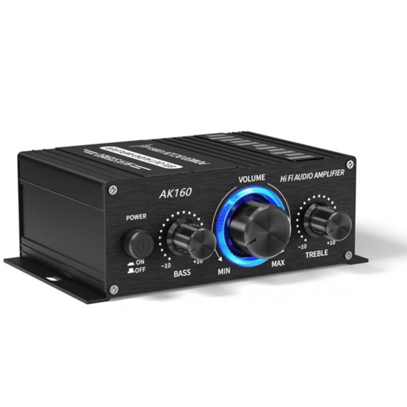 ASHATA AK160BT Bluetooth 5.0 ステレオオーディオ 2 チャンネルアンプレシーバー、20W X 2 デジタルオーディオアンプ、ホームスピーカー、カラオケ、シアター、カーラジオシステム用、低音および独立したトーンコン...