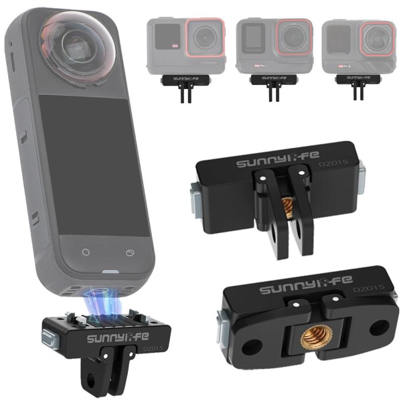 for insta360 X4 Air/X5/Ace Pro 2/Ace Pro/Ace マグネットマウント 磁気マウント クイックリリース for insta 360 X4 AIR X5 Ace Pro2 アダプター 折り畳み式 1/4ネ...