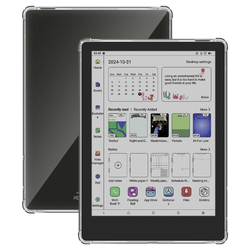 For Meebook/Likebook M8C ケース クリア 7.8インチ TPU素材 耐衝撃 衝撃吸収 全面保護 薄型 軽量 Greerass ソフトカバー 滑り止め 黄ばみ防止 指紋防止 透明 耐久 インストール簡単 保護ケース【対...