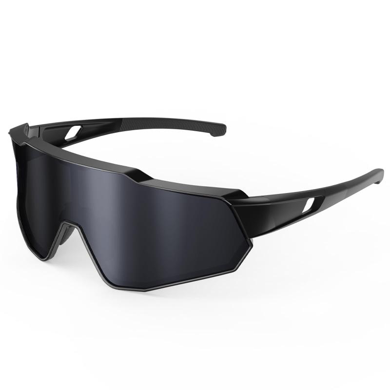 [Ewrdoliy] 偏光サングラス スポーツサングラス サイクリング 超軽量 UV400 メガネ 偏光レンズ ユニセックス 釣り/野球/ランニング/ゴルフ (ブラック/ブラック)【EwrdoliyのTAC偏光レンズで視界クリア＆疲れ目軽減...