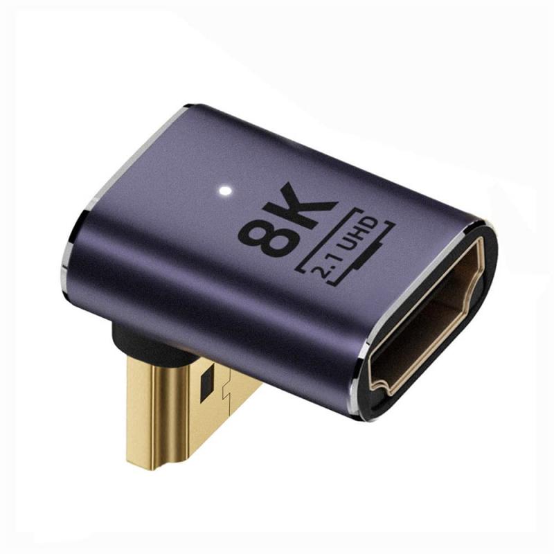 cablecc HDMIオス-HDMI 2.1メス ロープロファイル垂直90度ダウンアングルUHD延長アダプター 8K 60hz HDTV対応延長ケーブルをつなぐためのHDMIカプラー。現在のHDMI 2.1仕様をすべて満たし、すべてのHD...