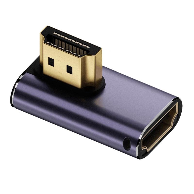 cablecc HDMIオス→HDMI 2.1メス ロープロファイル 垂直90度 左角度 UHD 延長アダプター 8K 60hz HDTV対応現在のHDMI 2.1仕様をすべて満たし、すべてのHDTV解像度をサポートします。延長ケーブルをつ...