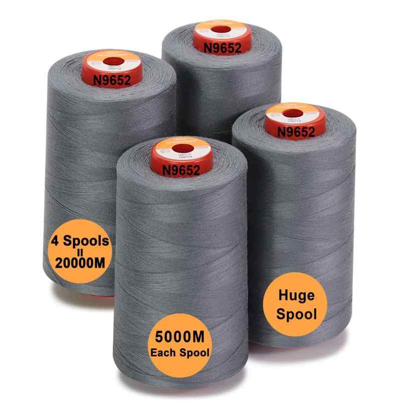 New brothread 5000M巻/4個セット ロックミシン糸 60番 ミシン用糸 ポリエステル糸 キルティング糸 手縫い糸 手芸裁縫糸 40S/2 (Tex27) セルガー、オーバーロック、キルティング、ピーシング、ミシン100％ポ...